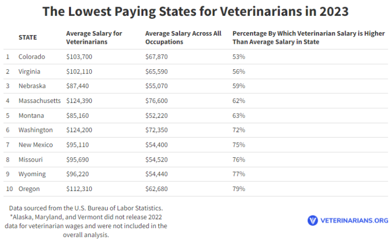 Veterinarian Salary in 2024: The Highest and Lowest Paying U.S. States ...